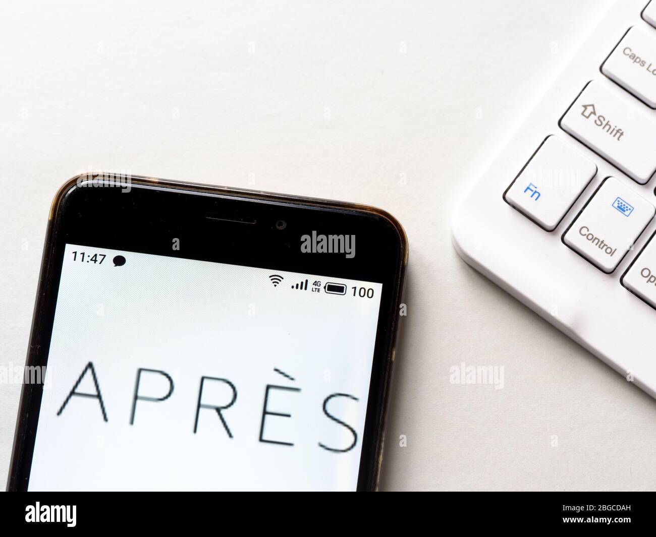 In this photo illustration e-commerce Apres logo is seen displayed on a ...