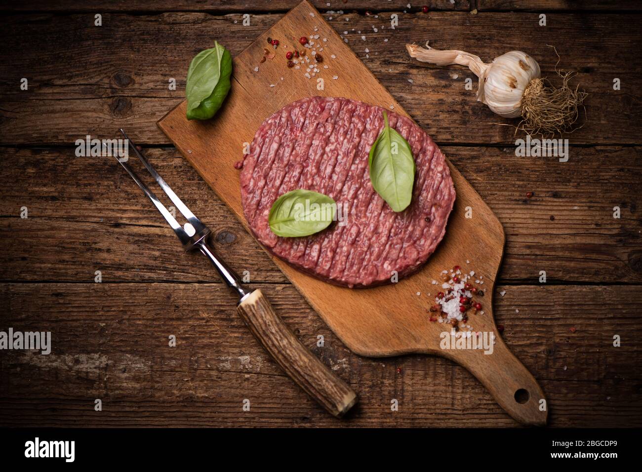 Raw ground beef meat burger steak close up Stock Photo - Alamy