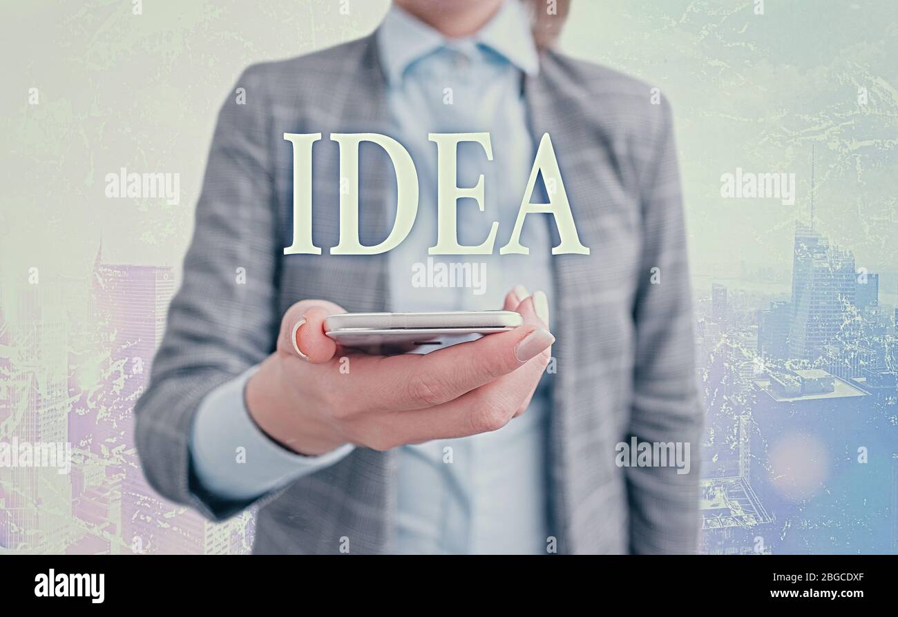 Conceptual hand writing showing Idea. Concept meaning a thought or ...