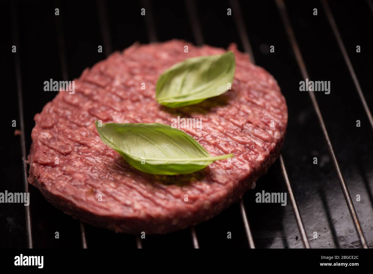 Raw ground beef meat burger steak close up Stock Photo - Alamy