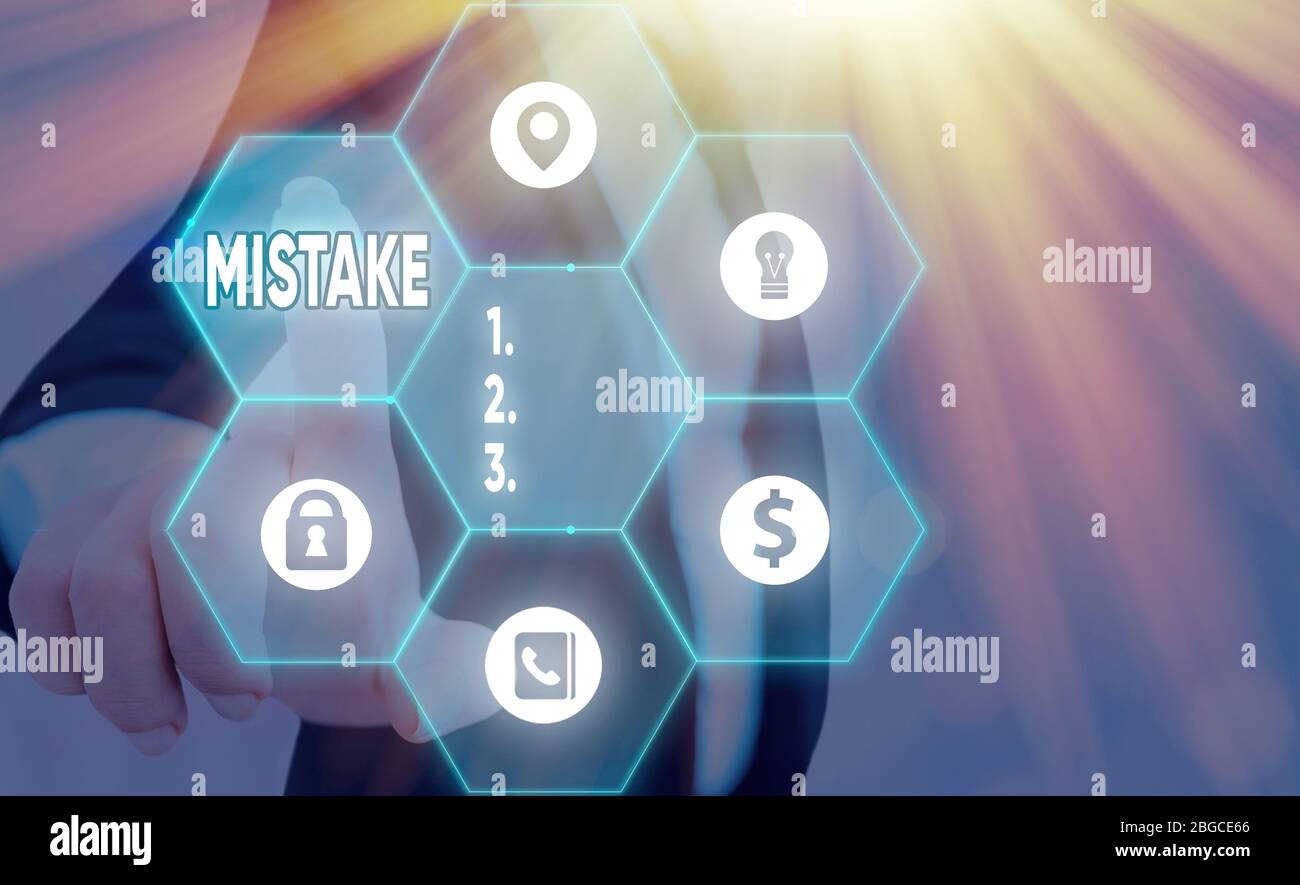 Conceptual hand writing showing Mistake. Concept meaning Something not ...