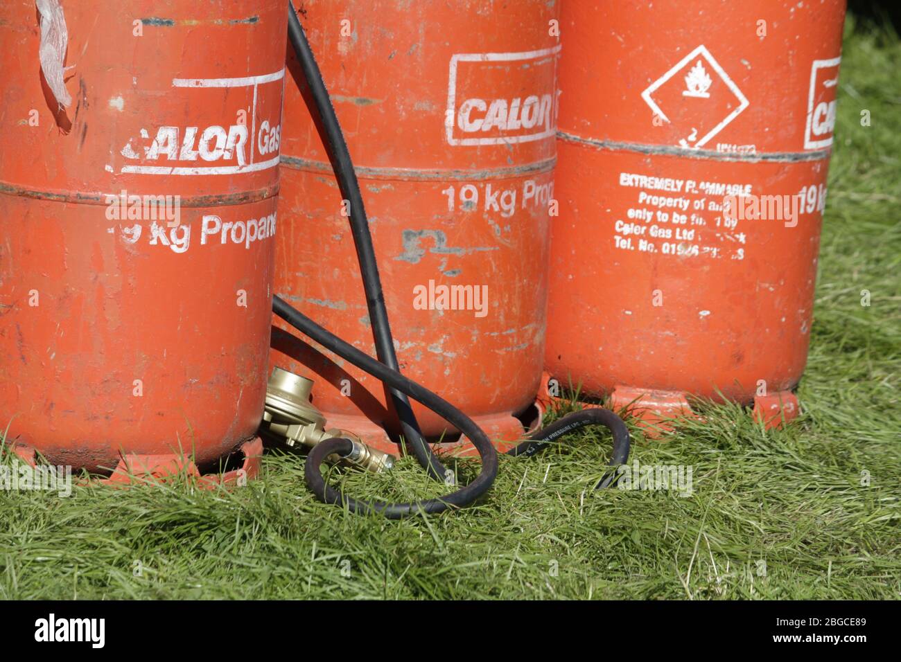 propane gas cylinders in field Stock Photo - Alamy