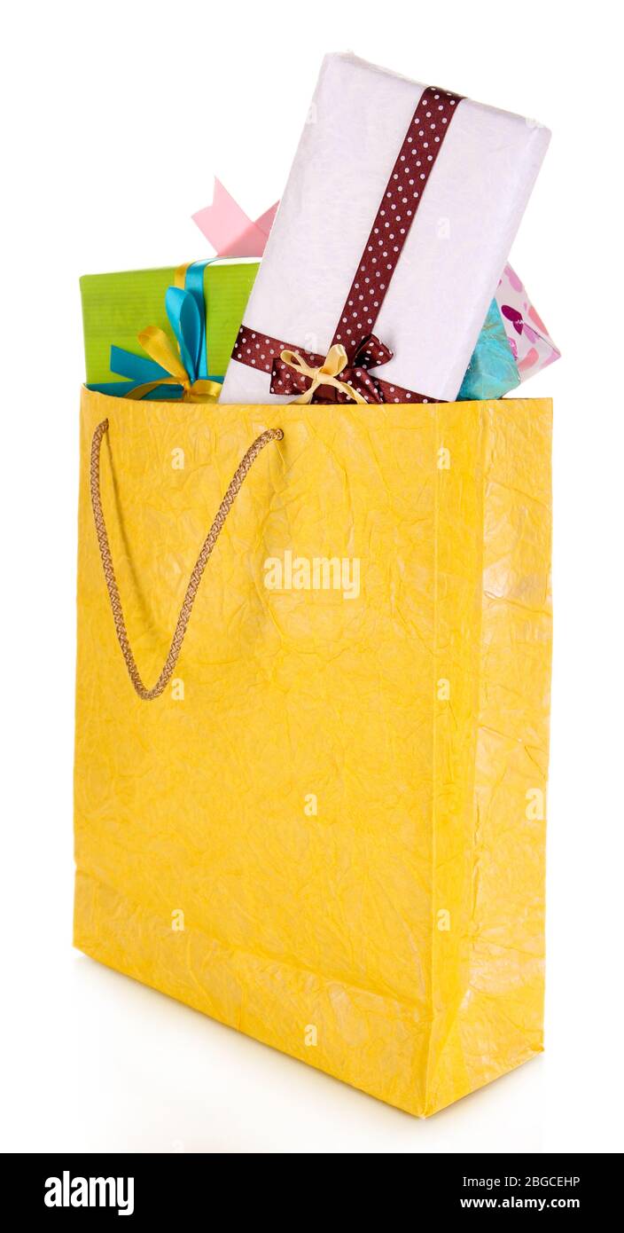 Brown gift bag ribbons hi-res stock photography and images - Alamy
