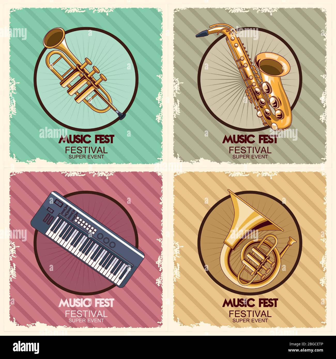 music fest poster with instruments Stock Vector Image & Art - Alamy