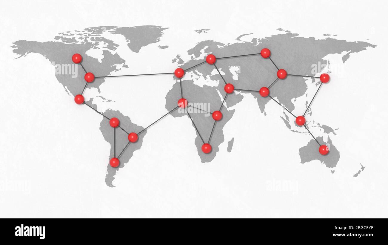 Worldwide Network Illustration Stock Photo - Alamy