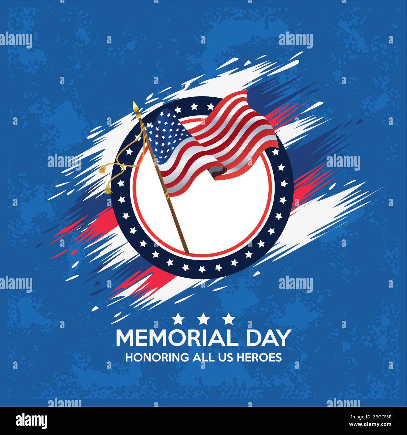 memorial day celebration poster with usa flag Stock Vector Image & Art ...