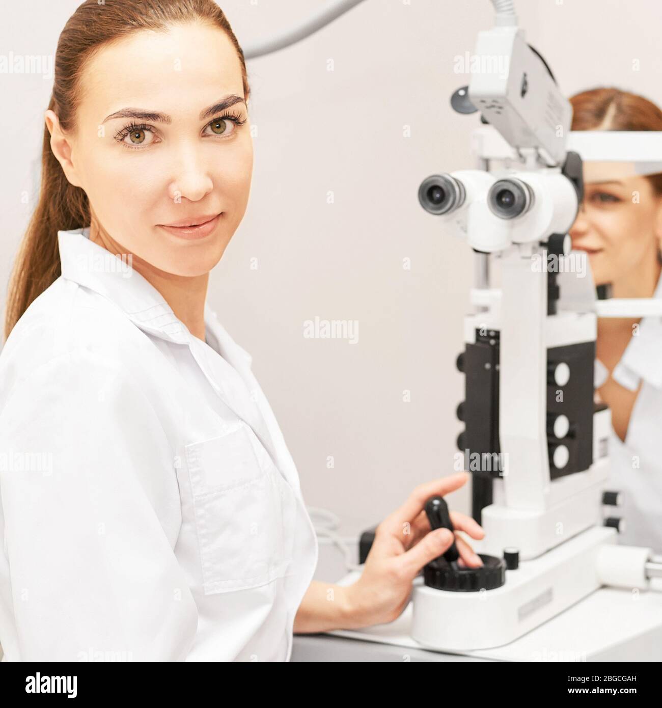 Eye ophthalmologist exam. Eyesight recovery. Astigmatism check Stock ...