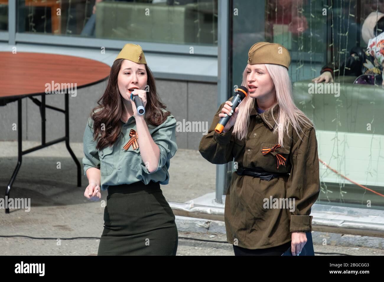 Khabarocsk, Russia - May 09, 2019: Concert in honor of the Victory Day ...