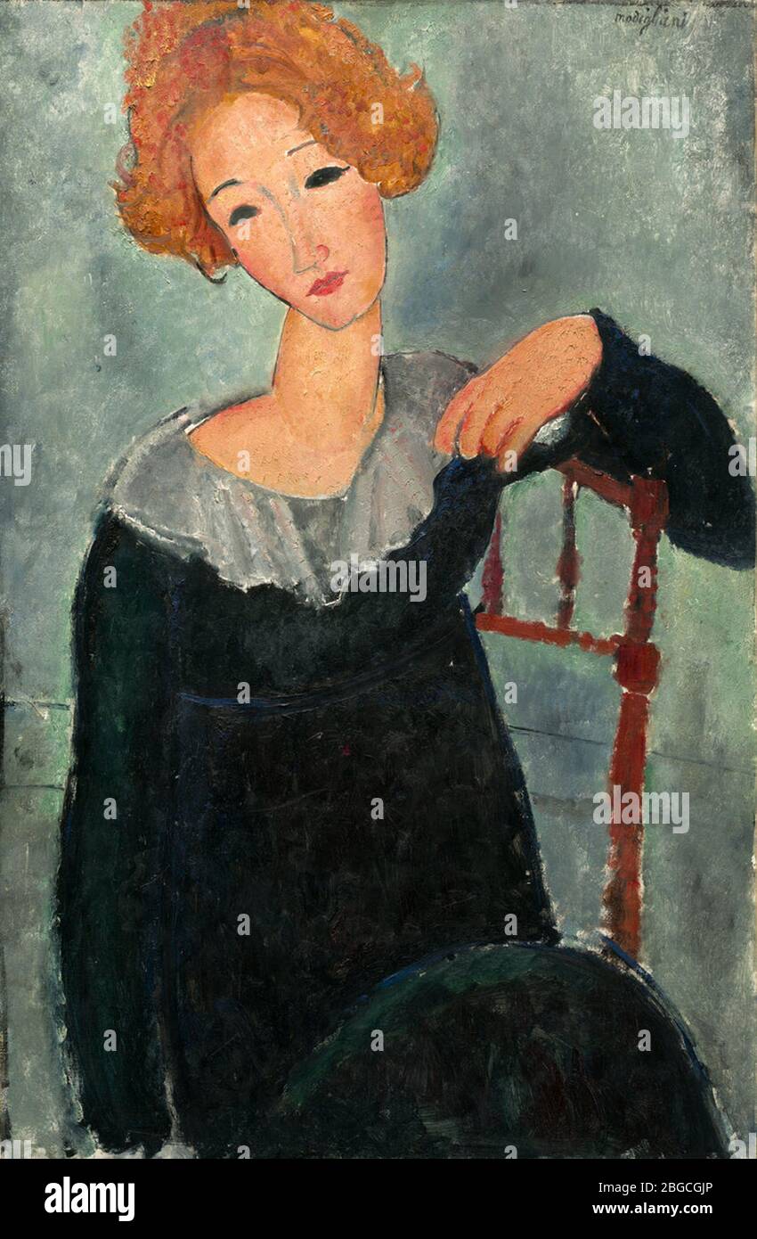 Vintage Modigliani portrait artwork by the famous Italian master ...