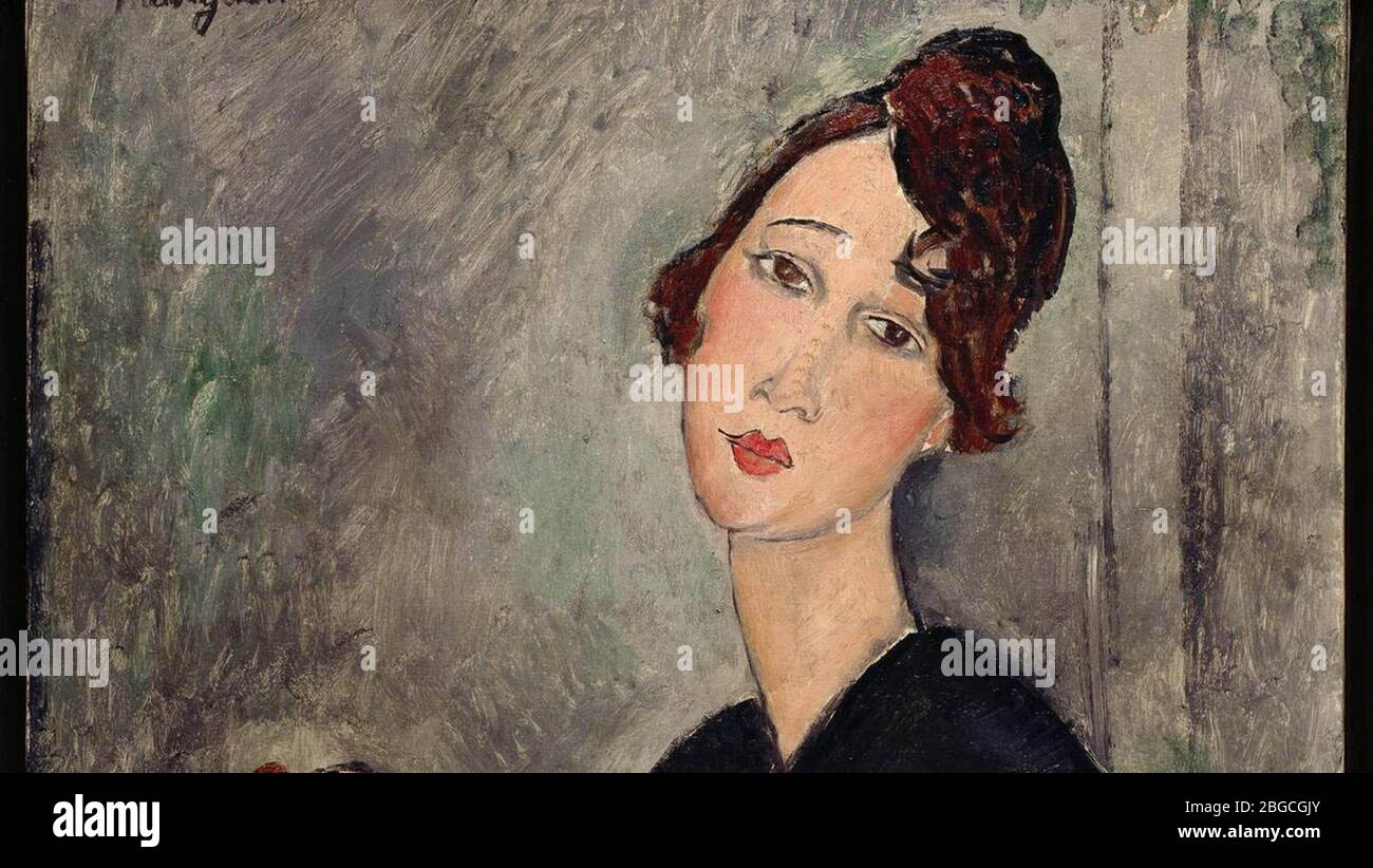 Vintage Modigliani portrait artwork by the famous Italian master ...