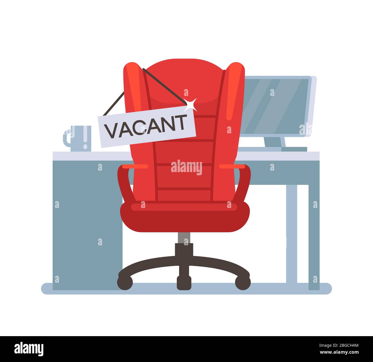 Empty office chair with vacant sign. Employment, vacancy and hiring job ...