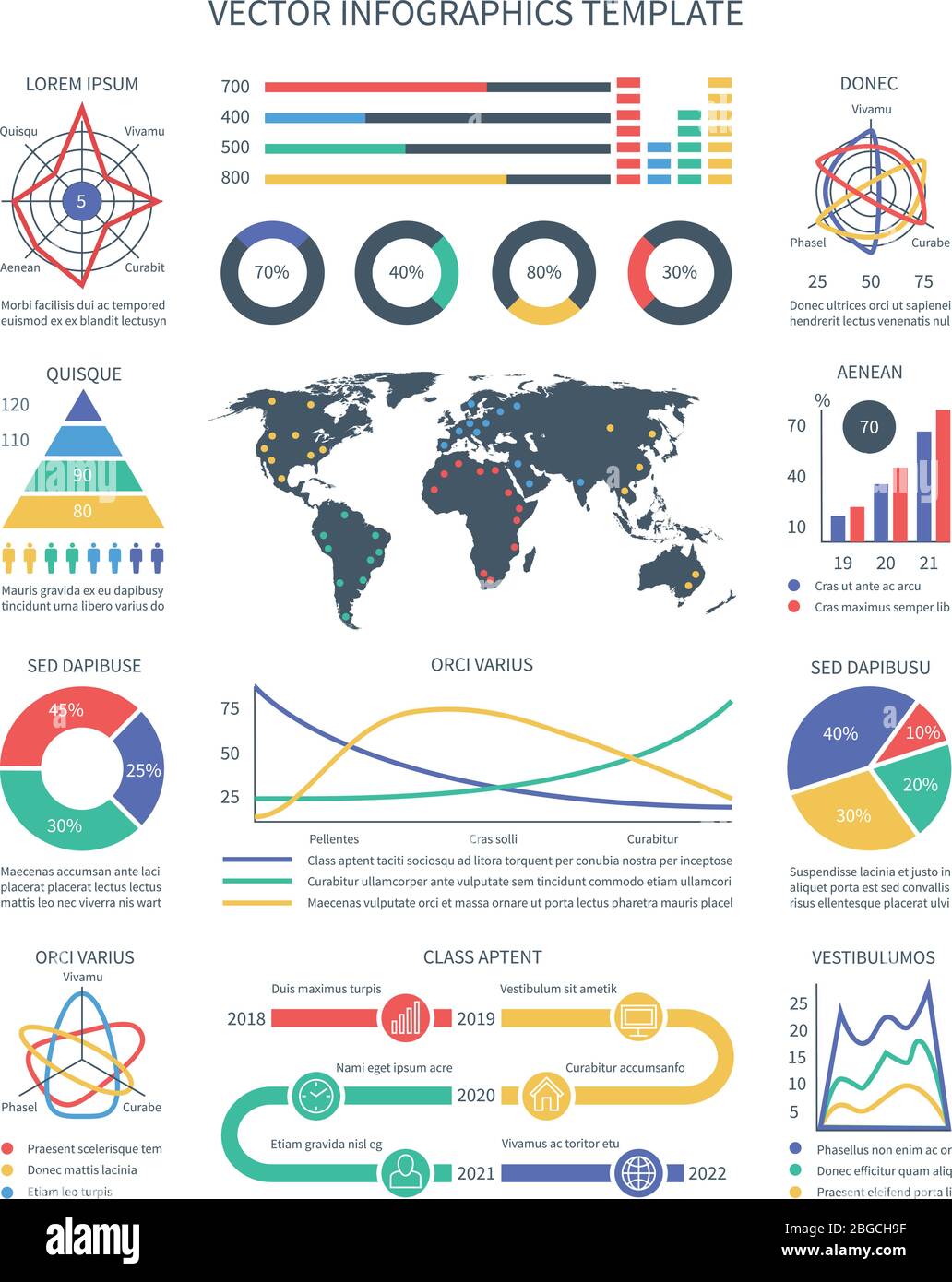 Business vector infographics. Statistics data charts, graphs and ...