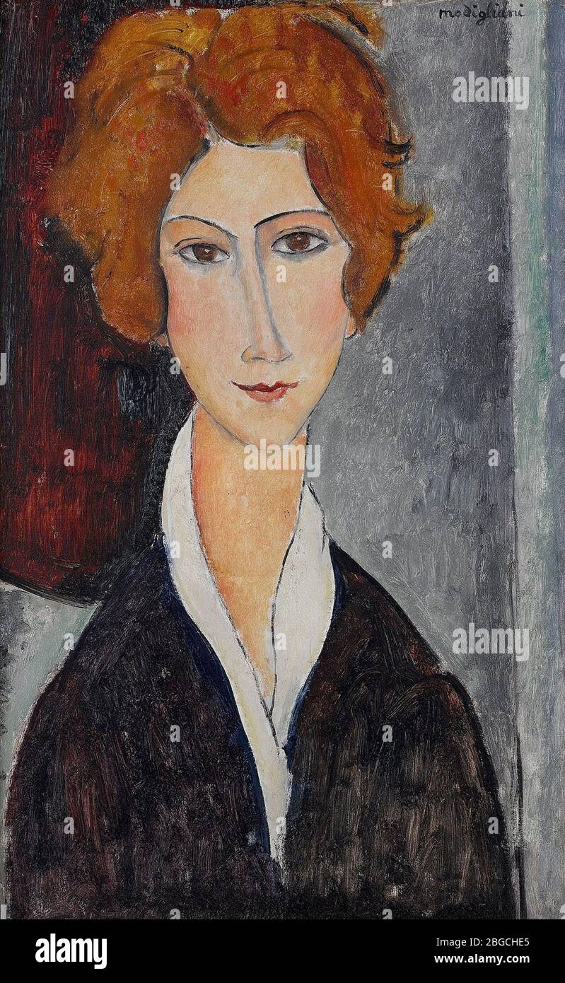 Vintage Modigliani portrait artwork by the famous Italian master ...