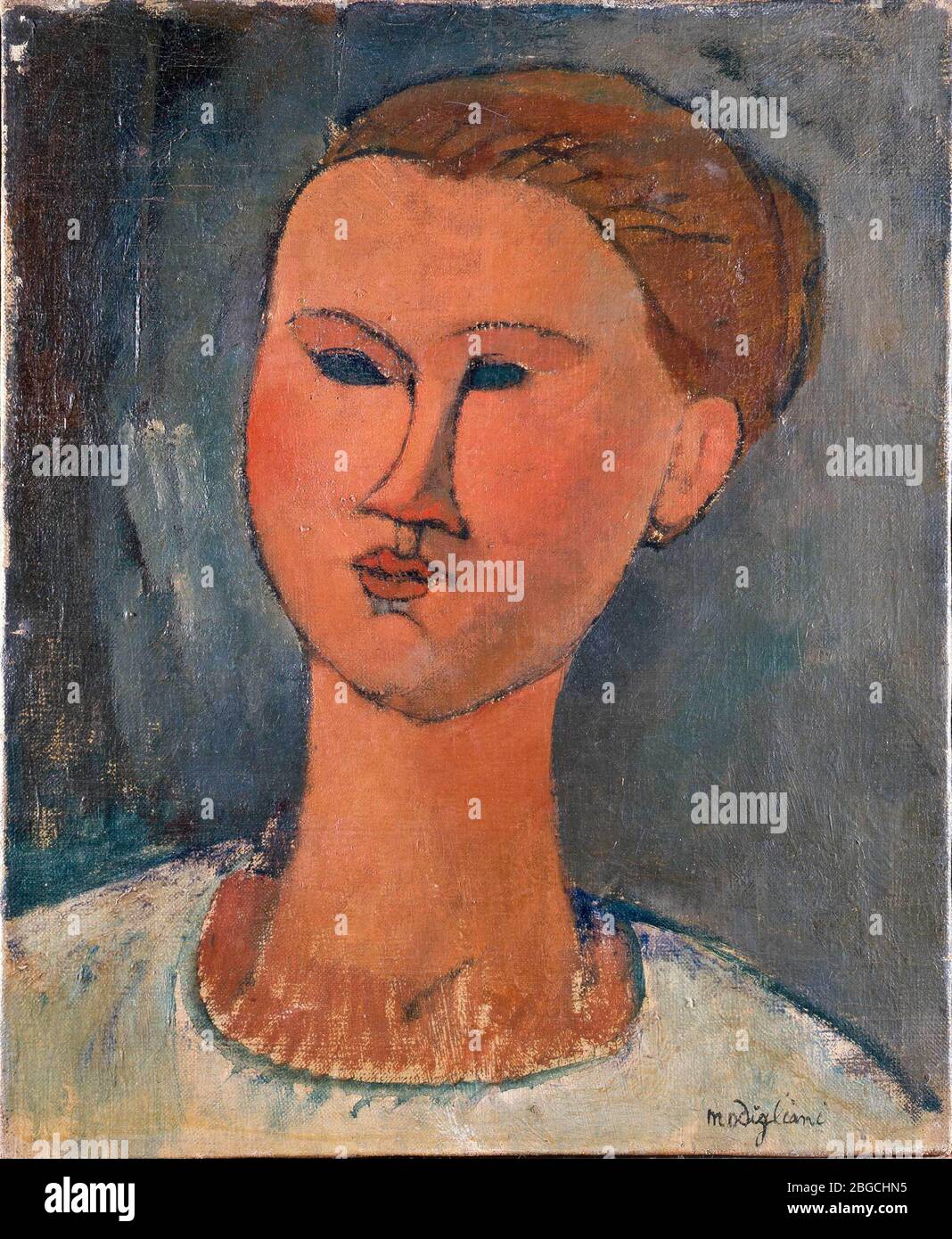 Vintage Modigliani portrait artwork by the famous Italian master ...