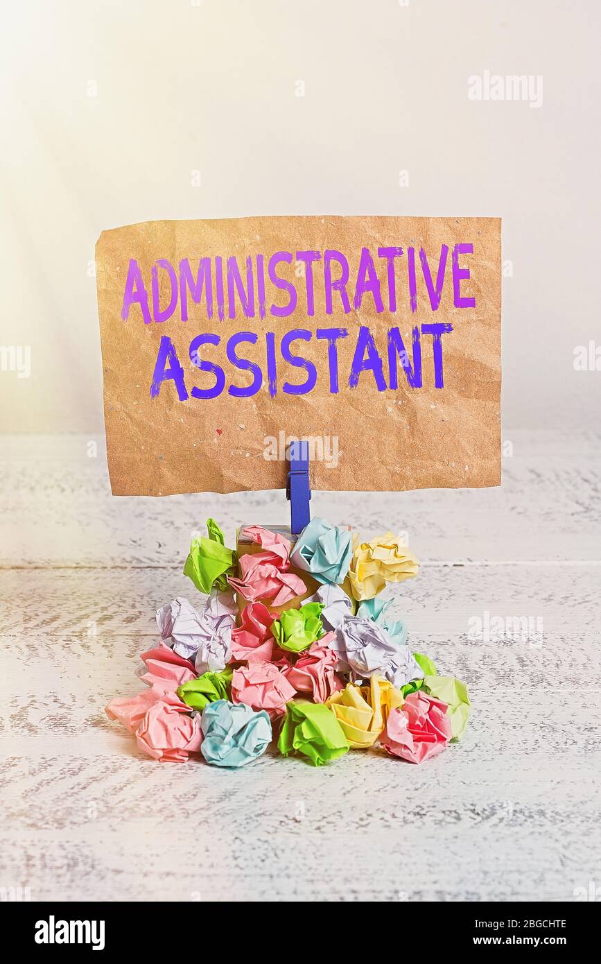 Text sign showing Administrative Assistant. Business photo text ...