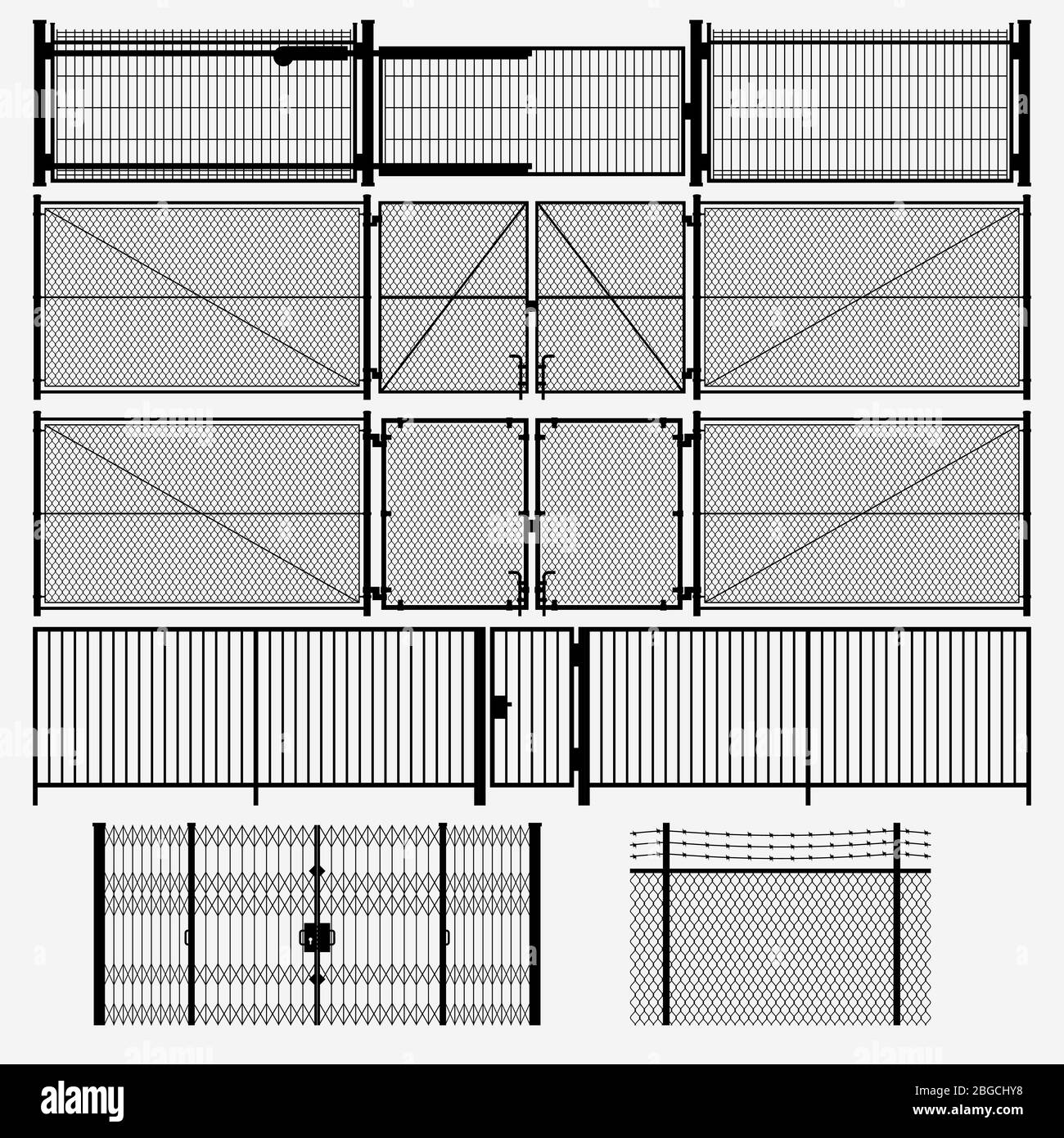 Wrought iron metal gates Black and White Stock Photos & Images - Alamy