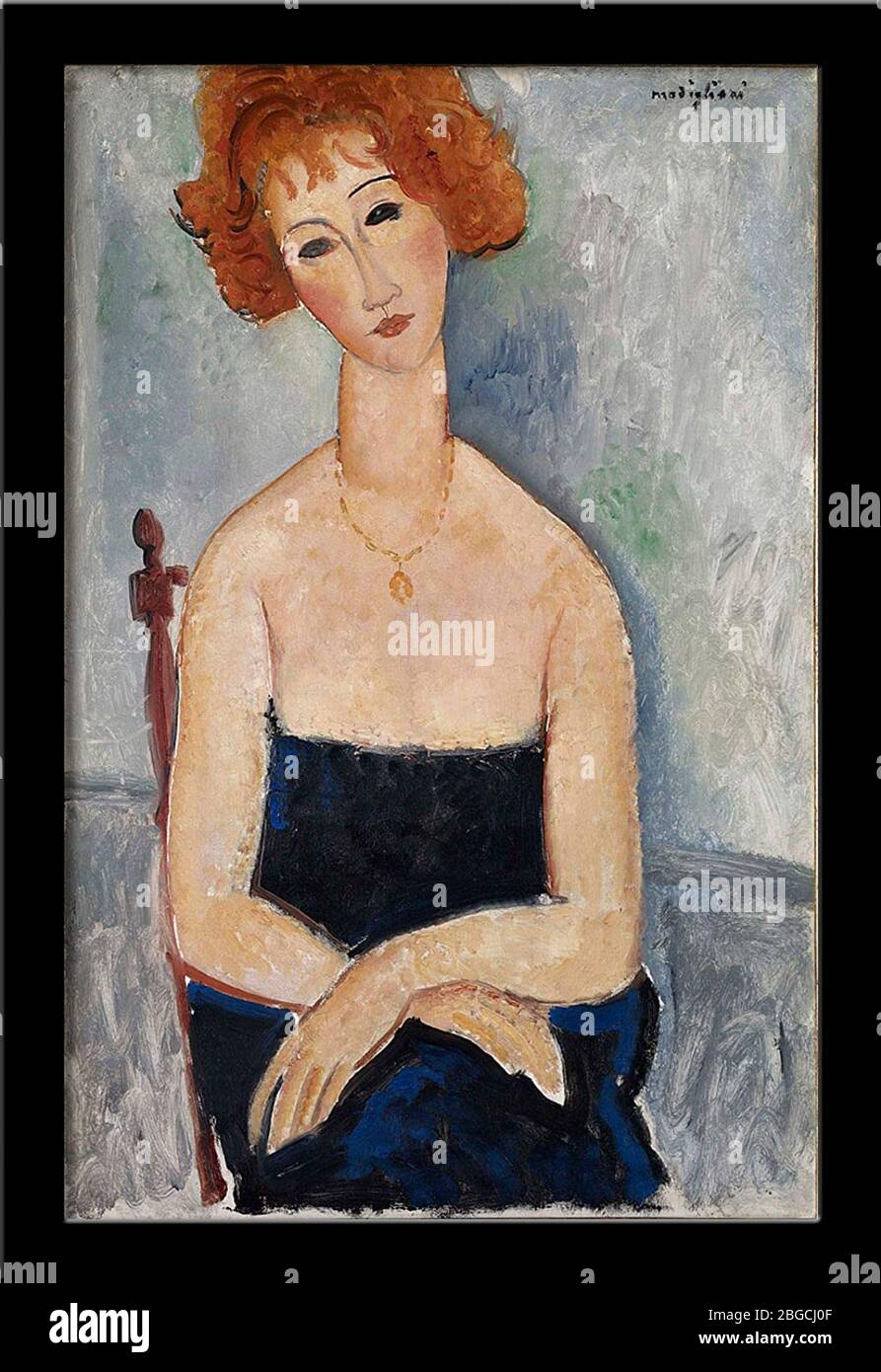 Vintage Modigliani portrait artwork by the famous Italian master ...