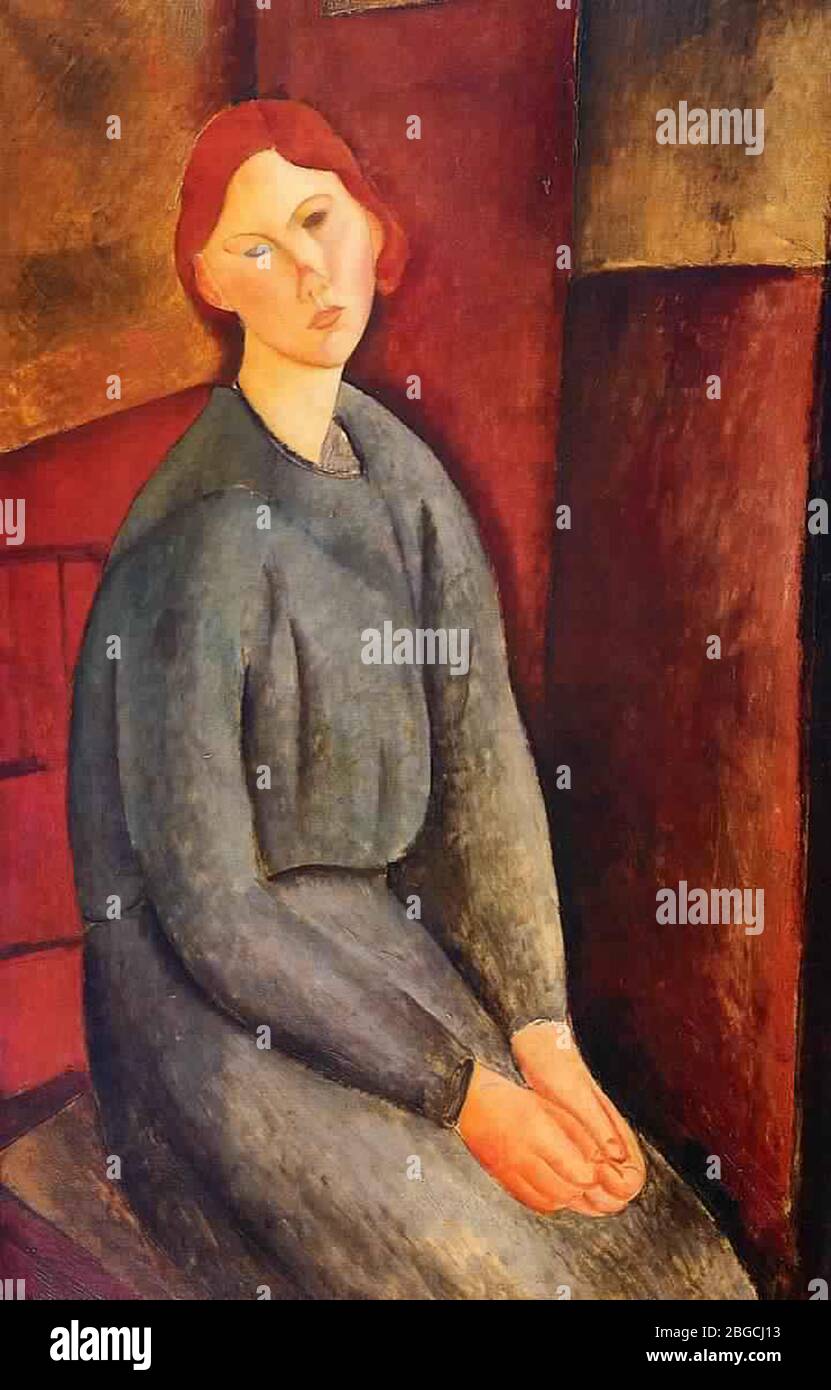 Vintage Modigliani portrait artwork by the famous Italian master ...
