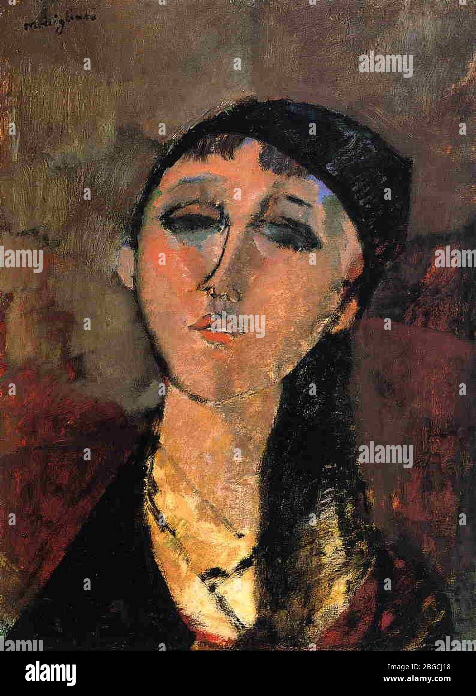 Vintage Modigliani portrait artwork by the famous Italian master ...