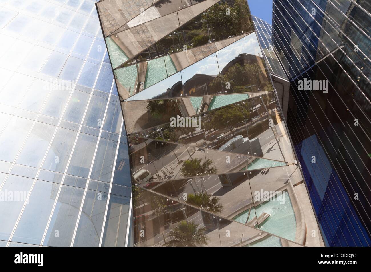Barcelona, Spain - 4 July 2014: Gas Natural Building, also known as ...