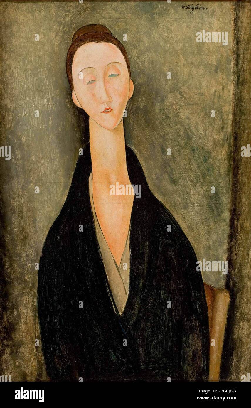 Vintage Modigliani portrait artwork by the famous Italian master ...