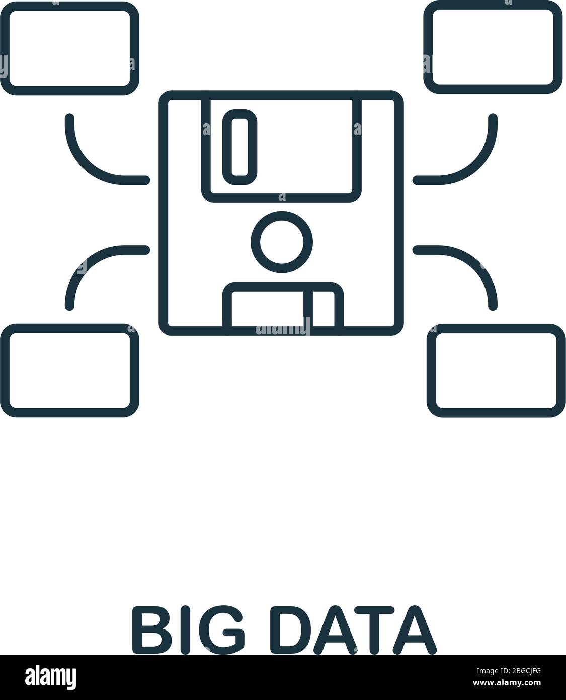 Big Data icon. Creative simple symbol from fintech collection. Line Big ...