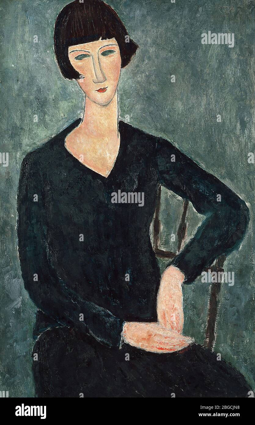 Vintage Modigliani portrait artwork by the famous Italian master ...