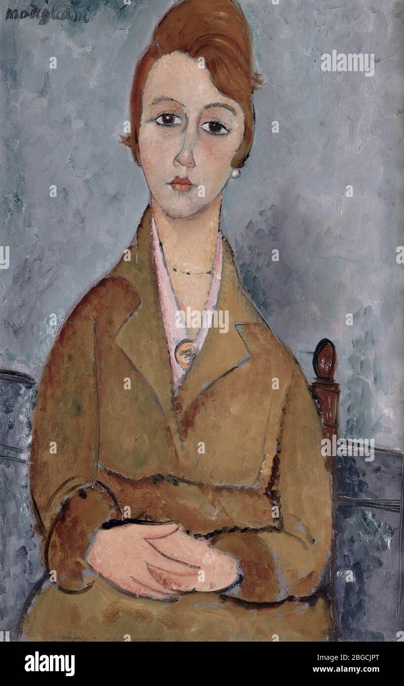 Vintage Modigliani portrait artwork by the famous Italian master ...