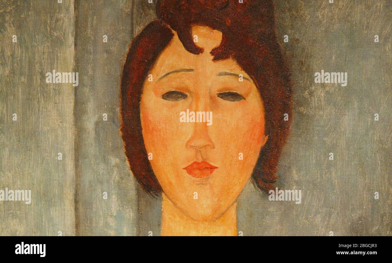 Vintage Modigliani portrait artwork by the famous Italian master ...
