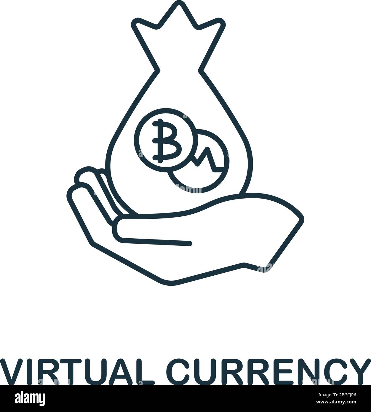 Virtual Currency icon. Creative simple symbol from fintech collection ...