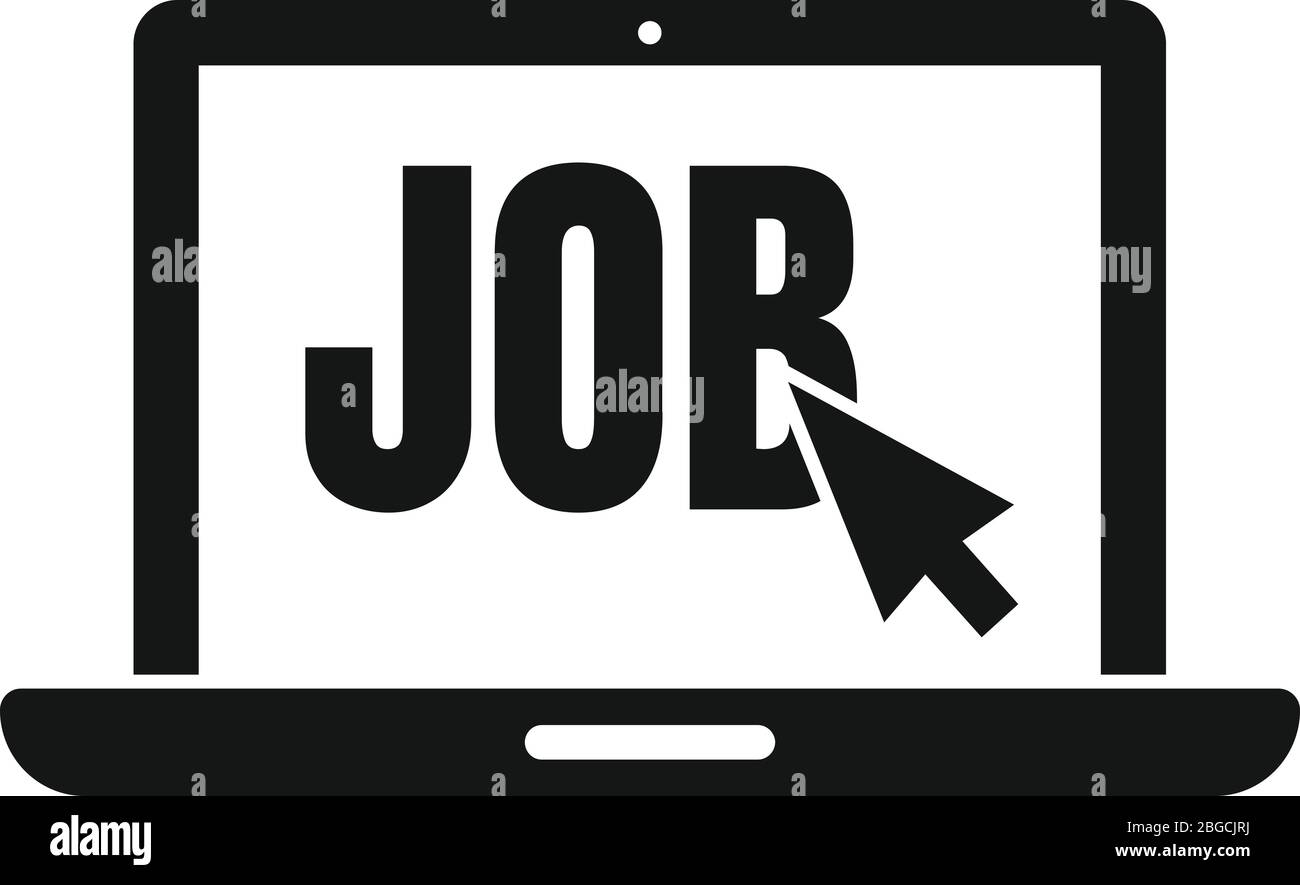Laptop job search icon. Simple illustration of laptop job search vector ...