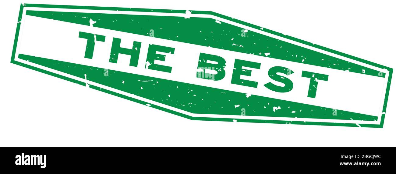 Grunge green the best word hexagon rubber seal stamp on white background Stock Vector Image ...