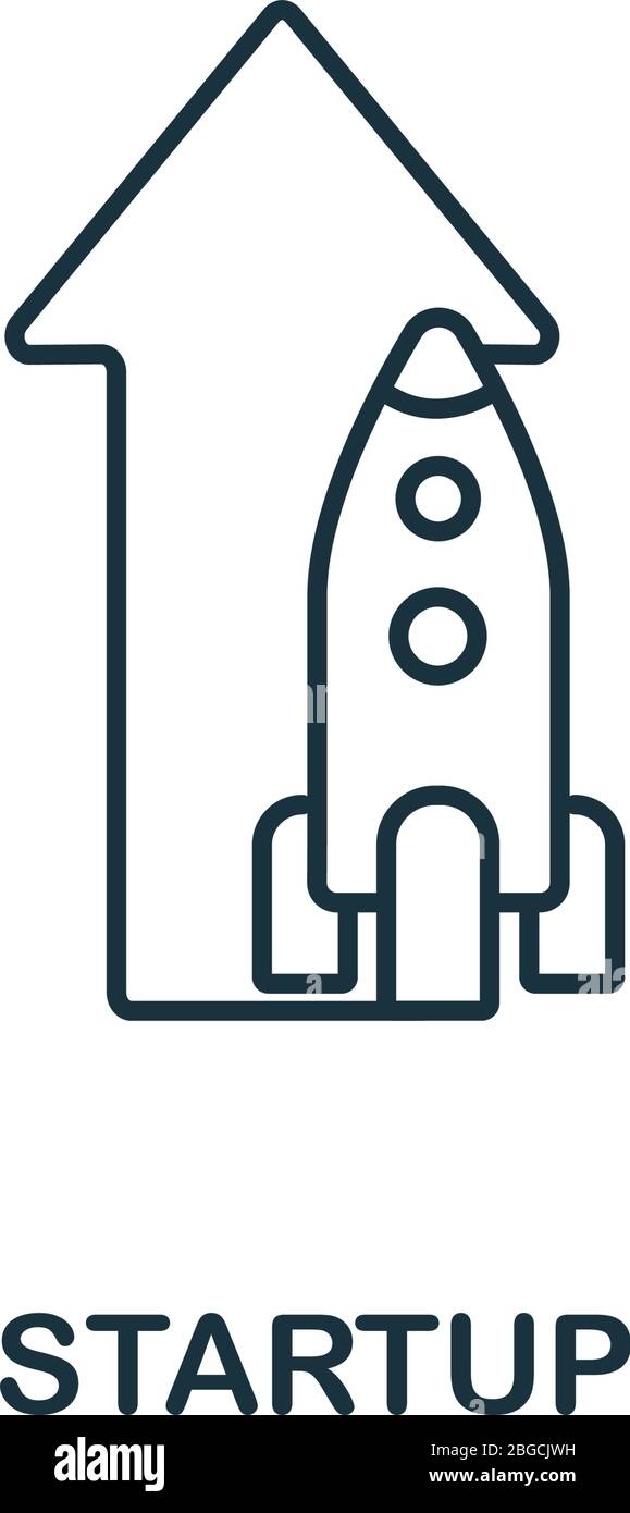 Startup icon. Creative simple symbol from fintech collection. Line ...