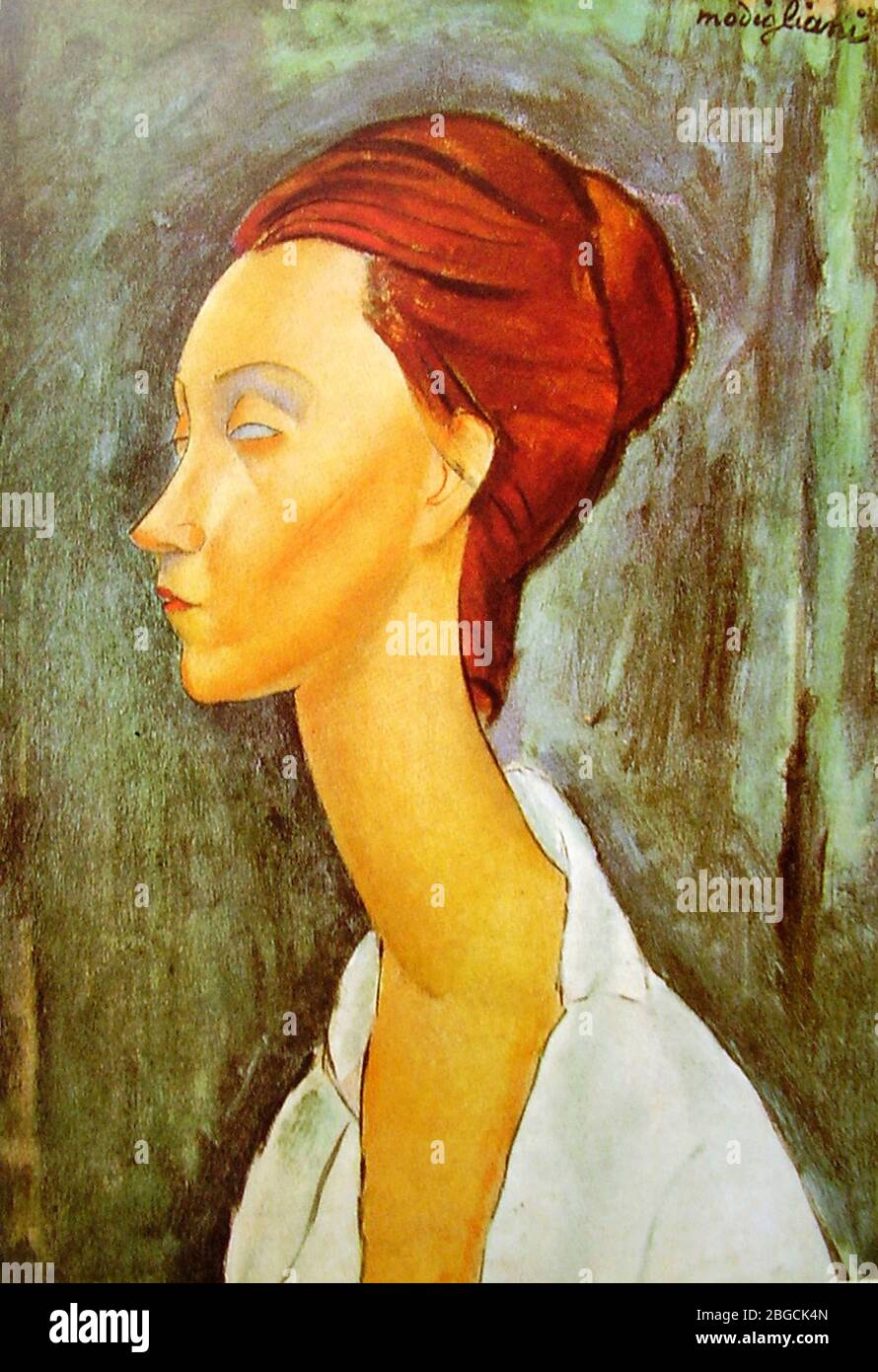 Vintage Modigliani portrait artwork by the famous Italian master ...