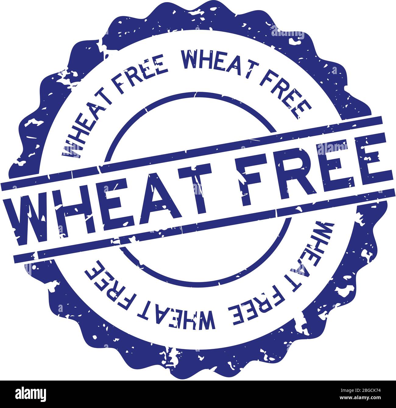 Grunge wheat free word round rubber seal stamp on white background ...