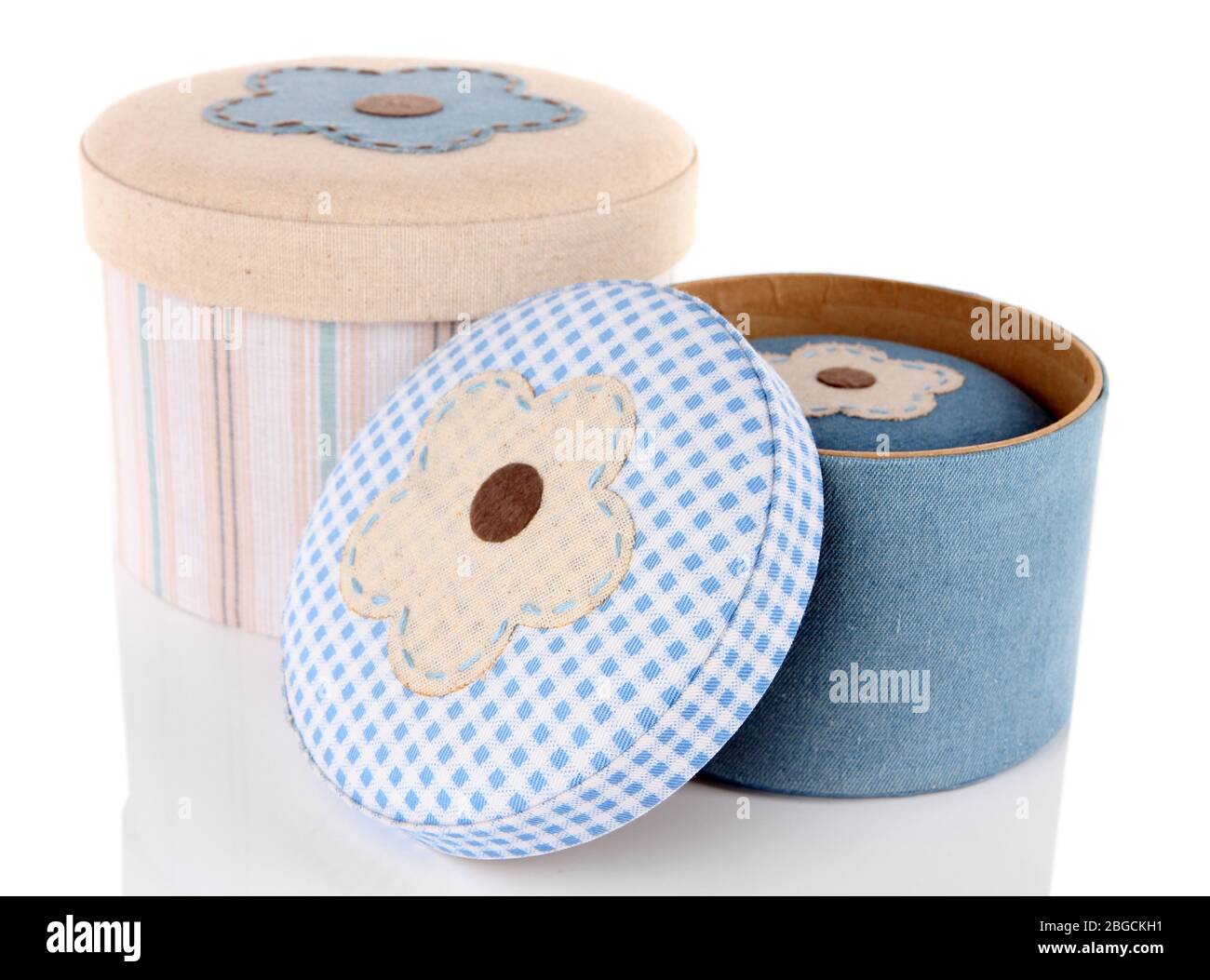 Decorative boxes isolated on white Stock Photo - Alamy