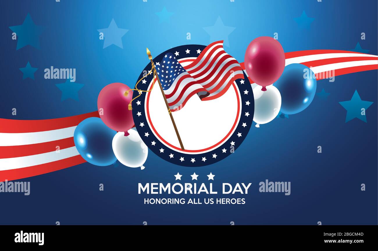 memorial day celebration poster with usa flag Stock Vector Image & Art ...