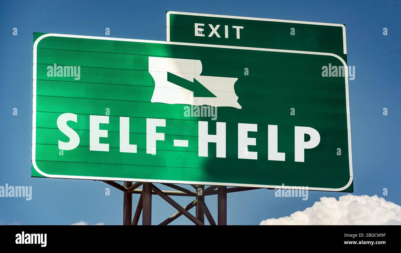 Street Sign the Direction Way to Self-Help Stock Photo - Alamy