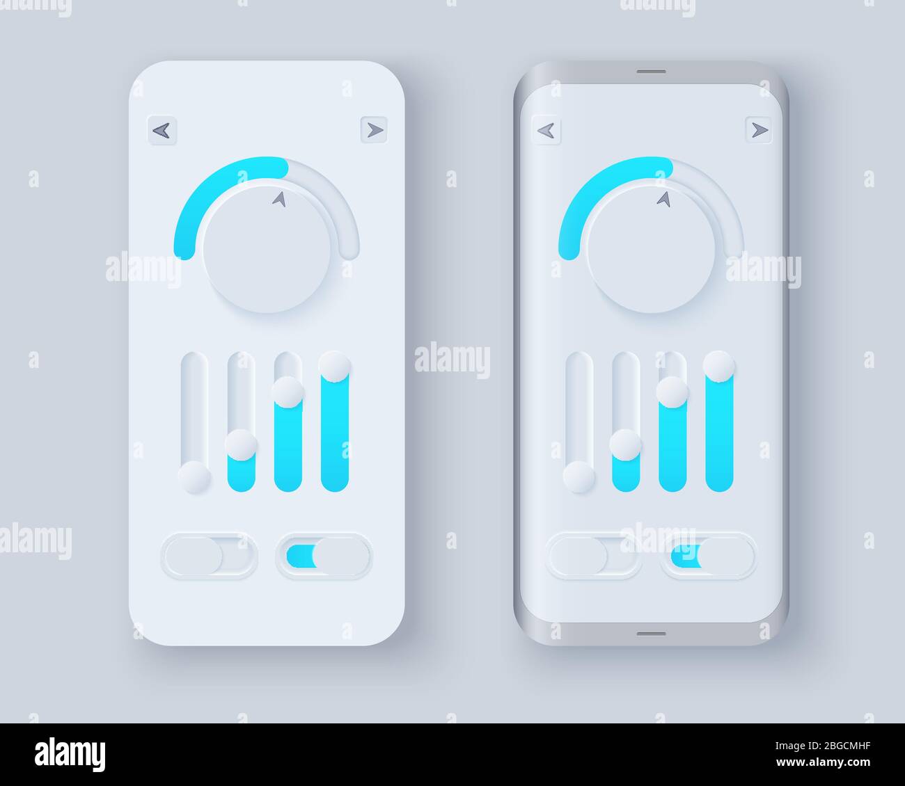 Neumorph UI kit on device screen Stock Vector Image & Art - Alamy