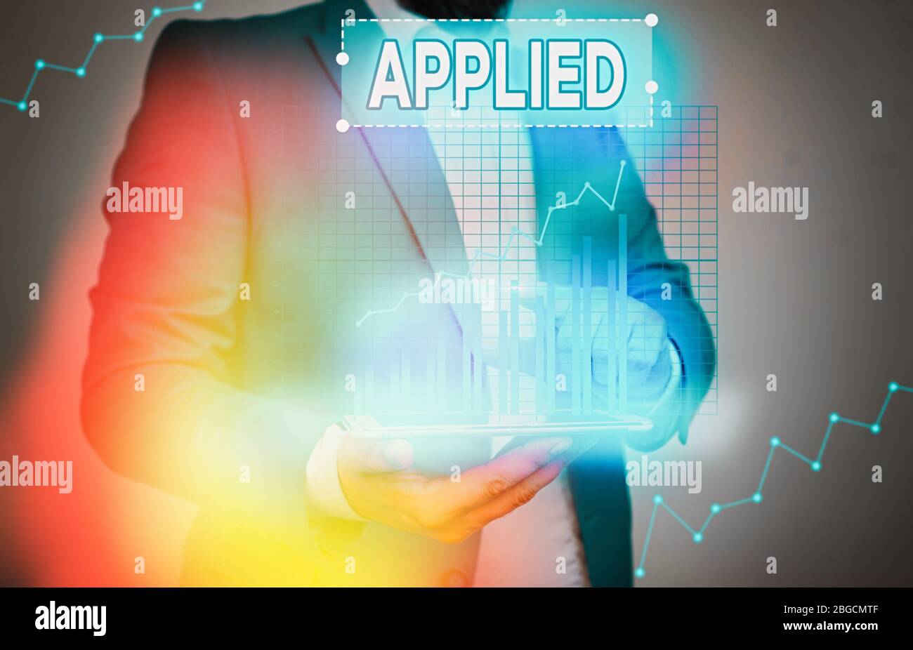 Conceptual hand writing showing Applied. Concept meaning put to ...