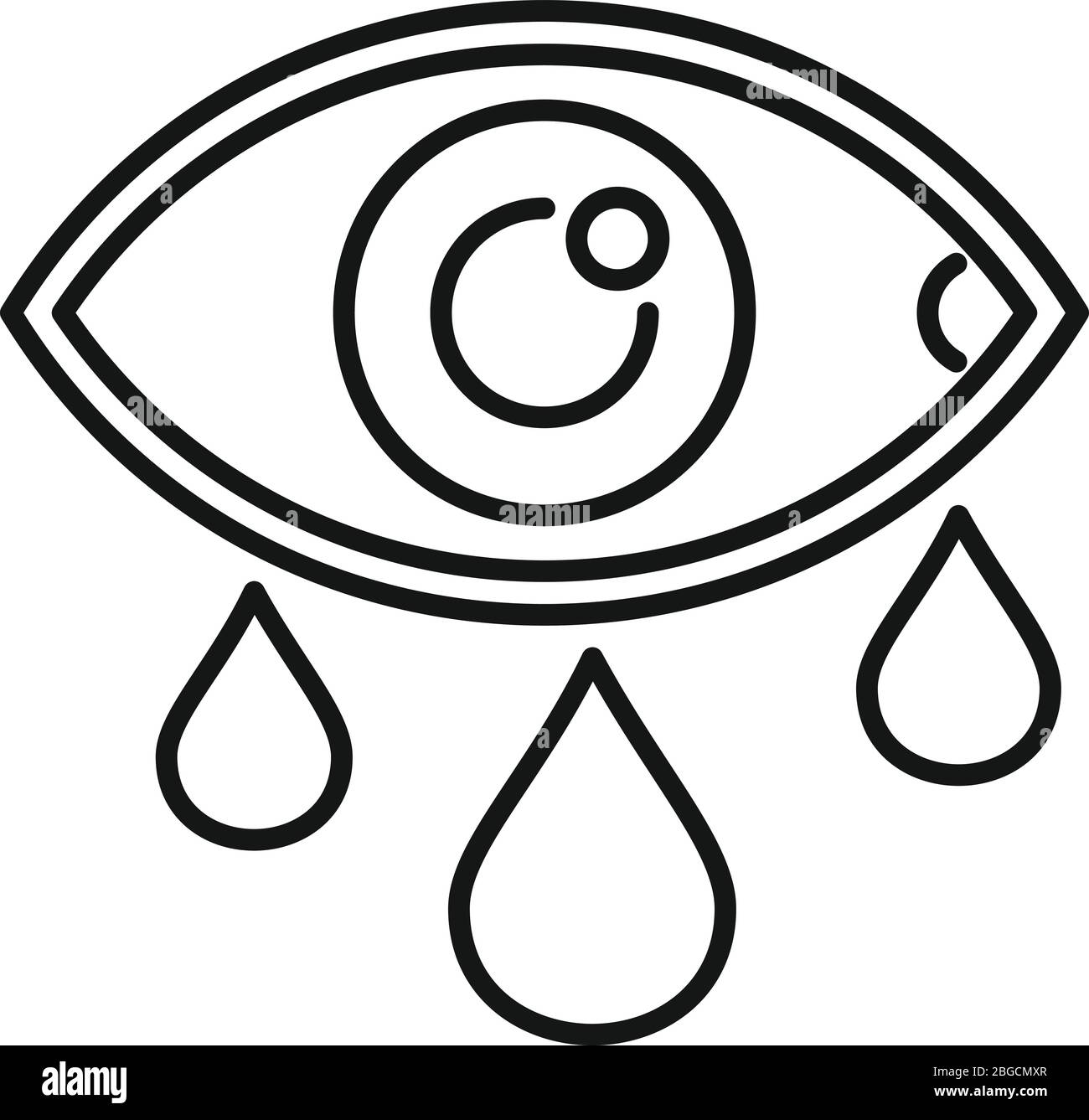 Crying depression icon. Outline crying depression vector icon for web ...