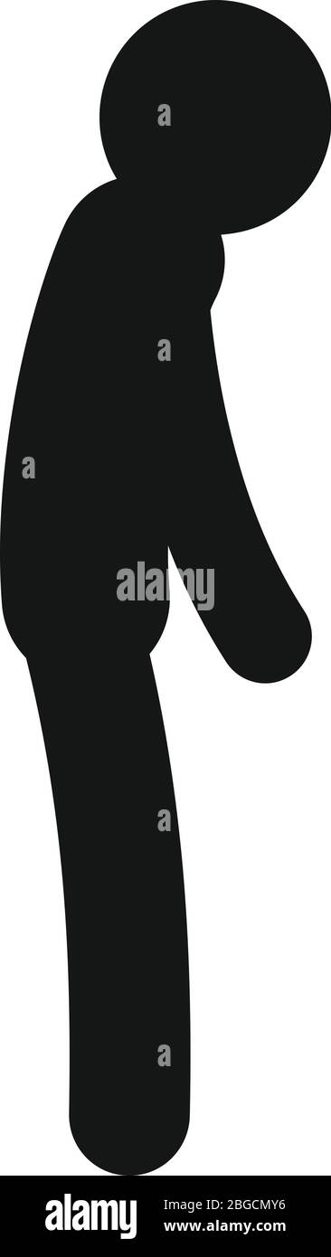 Single depression man icon. Simple illustration of single depression ...