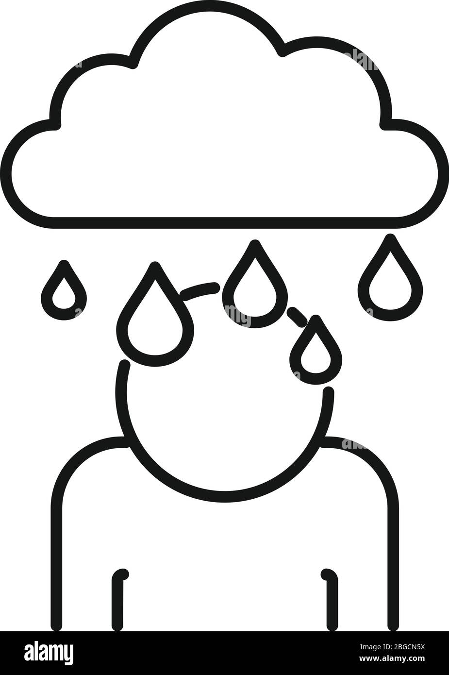 Rainy depression icon. Outline rainy depression vector icon for web ...