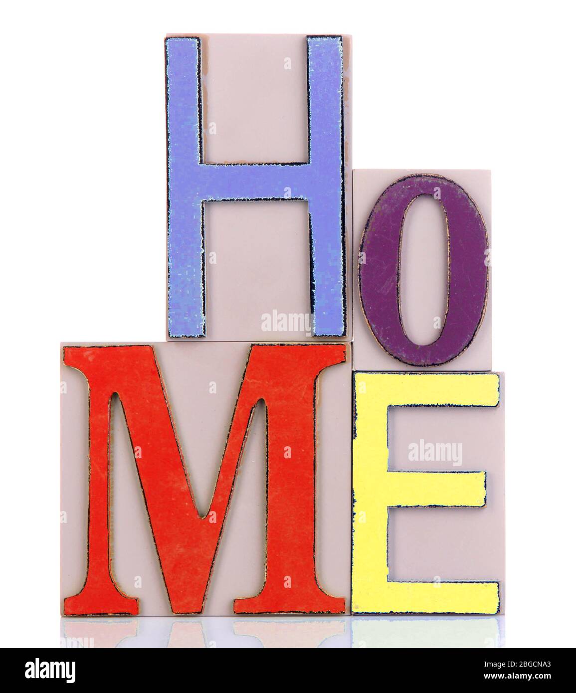 Decorative letters forming word HOME isolated on white Stock Photo - Alamy