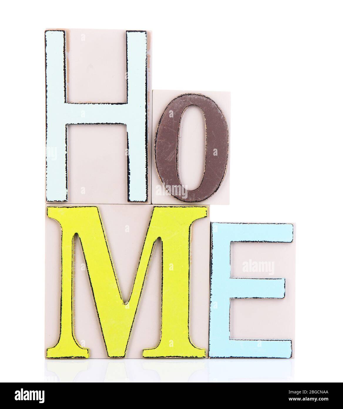 Decorative letters forming word HOME isolated on white Stock Photo - Alamy