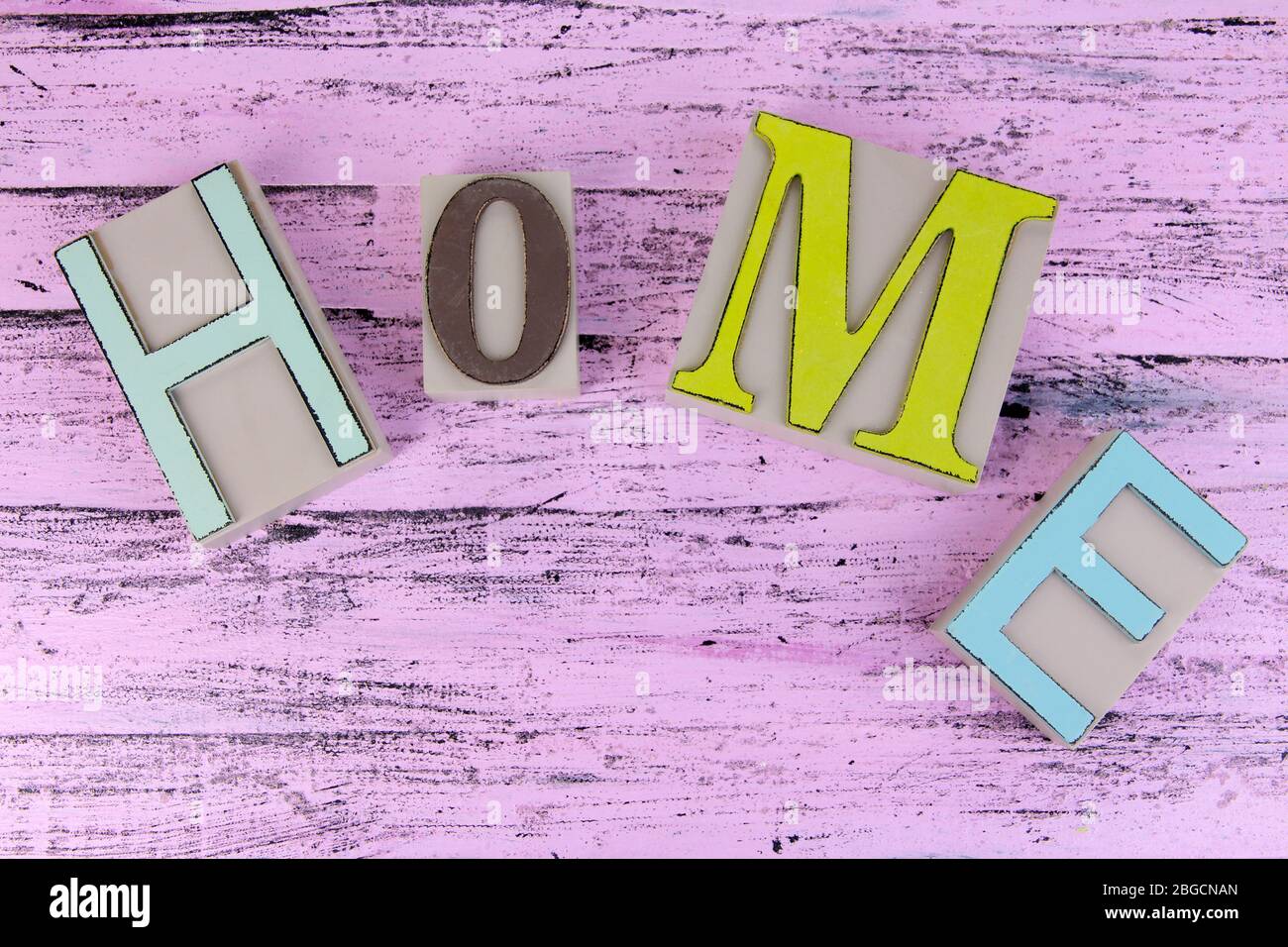 Green wooden letters forming hi-res stock photography and images - Alamy