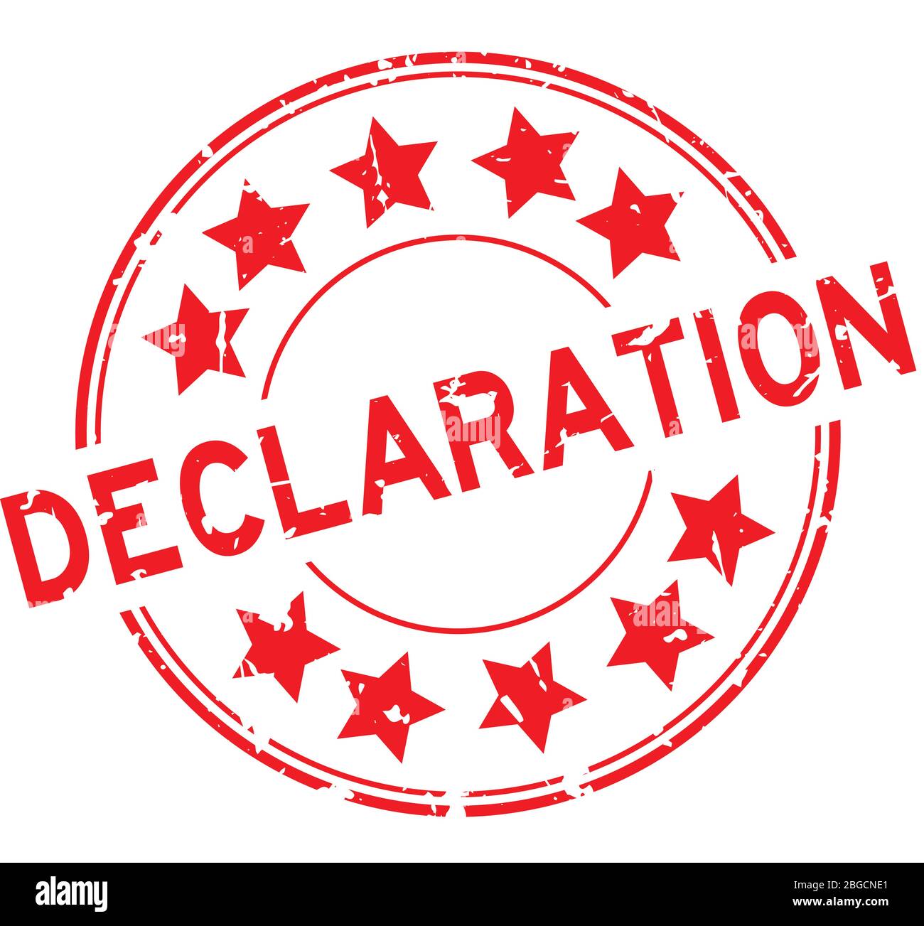 Grunge red declaration word round rubber seal stamp on white background Stock Vector Image & Art ...