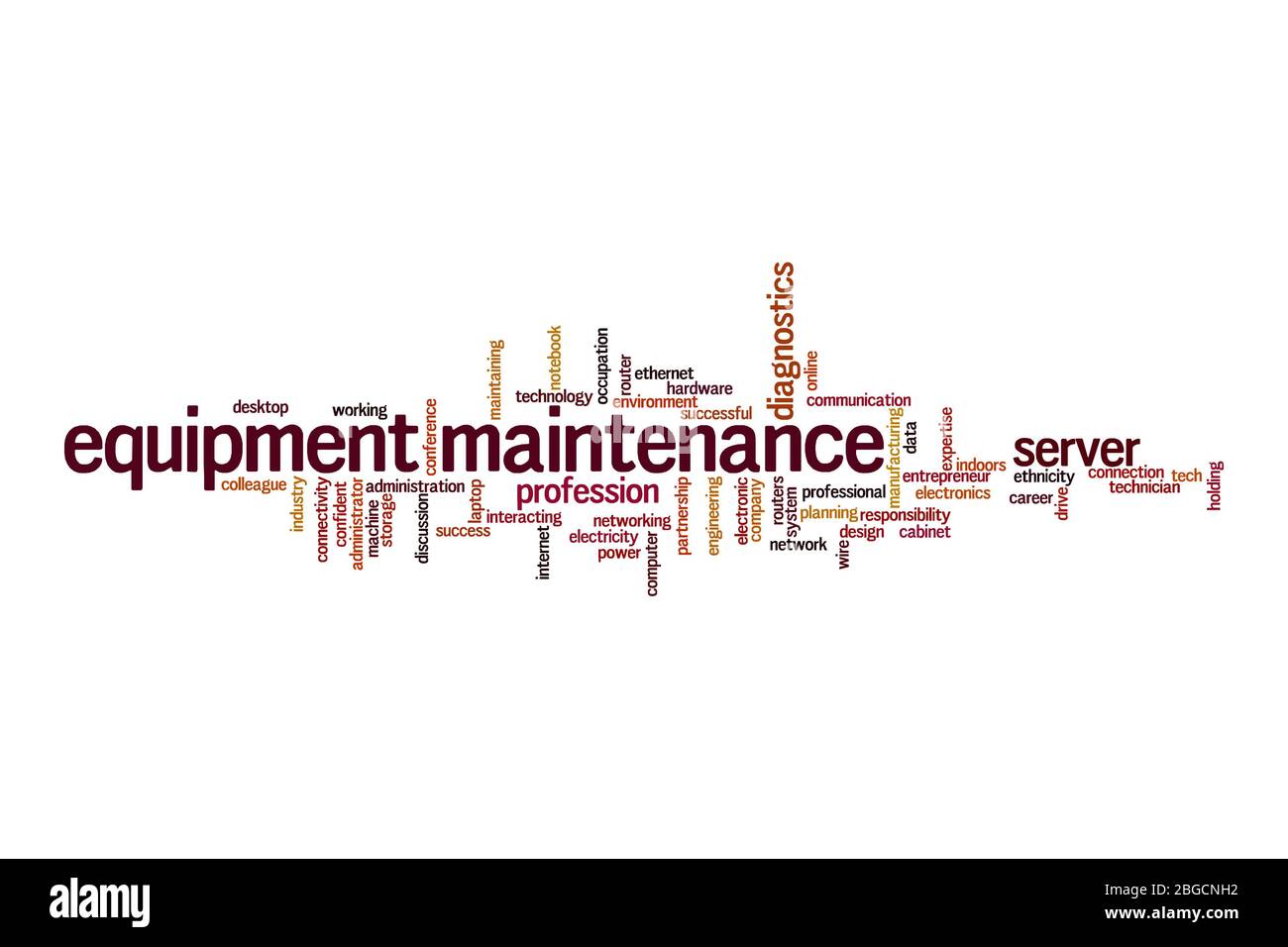 Equipment maintenance word cloud concept on white background Stock ...