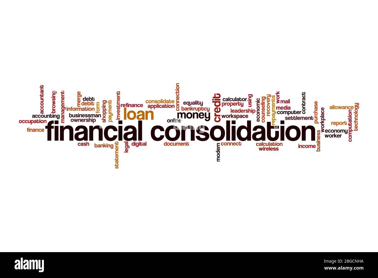 Financial consolidation word cloud concept on white background Stock ...