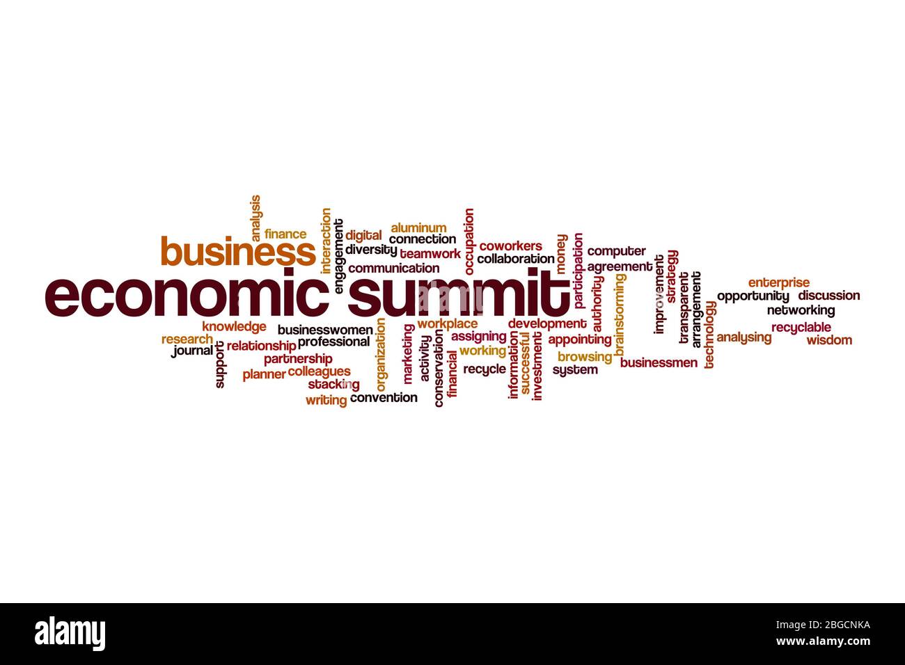 Economic summit word cloud concept on white background Stock Photo - Alamy